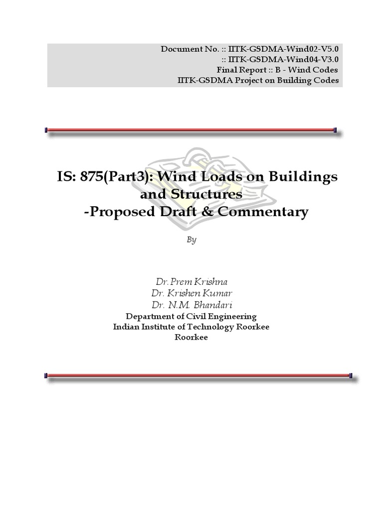 IS875 (Part3) - Wind Loads On Buildings and Structures - IIT Kanpur-Part 1 | Download Free PDF ...