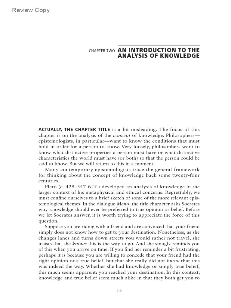 Crumley II - Cap 2 - Anaysis of Knowledge | PDF | Epistemology | Knowledge