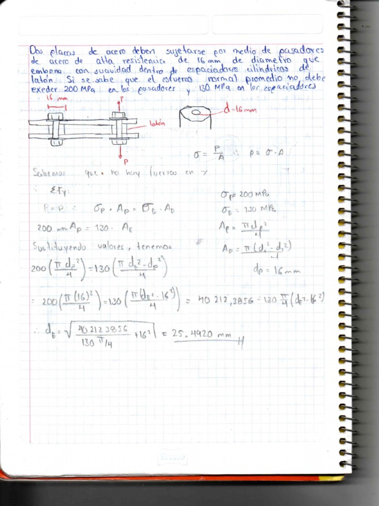 Ejercicios Esfuerzo Normal | PDF