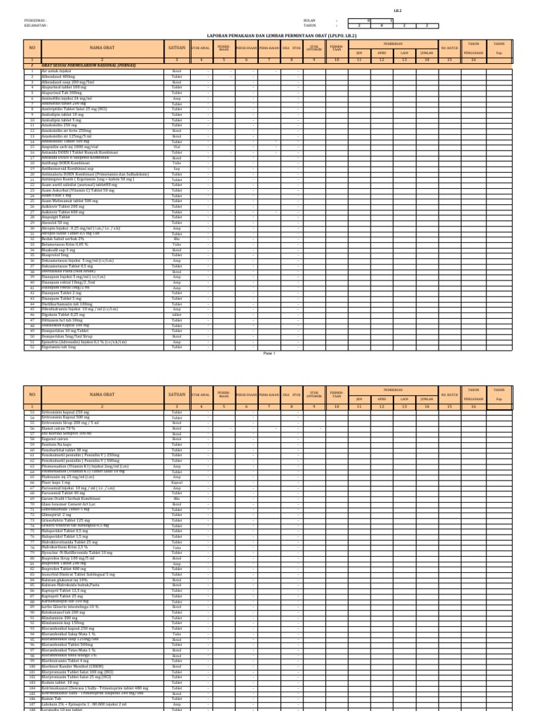 Format Lplpo 2022 Untuk Puskesmas Pdf