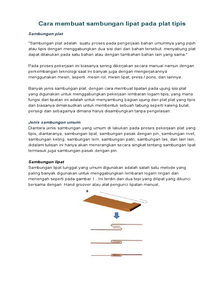 Teknik Sambungan Lipat pada Plat Tipis | PDF | Griya & Taman