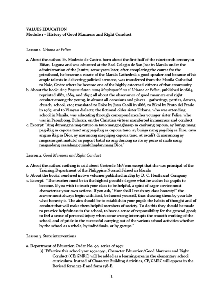 Val Ed Module 1 | PDF | Curriculum