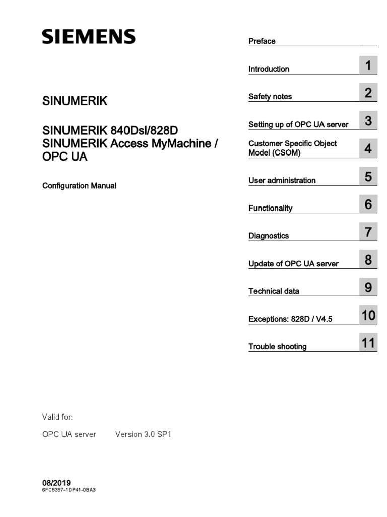 840Dsl 828D OPCUA Config Man 0819 en-US | PDF | Computer Security ...