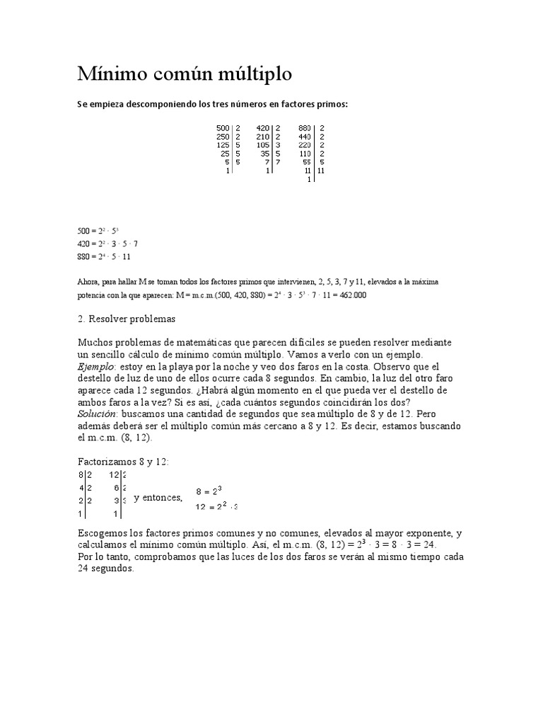 Cálculo de MCM y MCD con Ejemplos | PDF | Loseta | Matemáticas