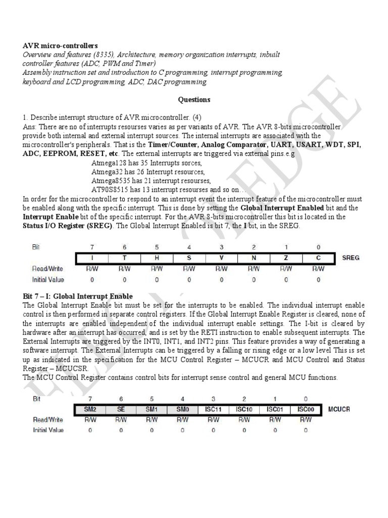 Avr Notes | PDF | Analog To Digital Converter | Microcontroller
