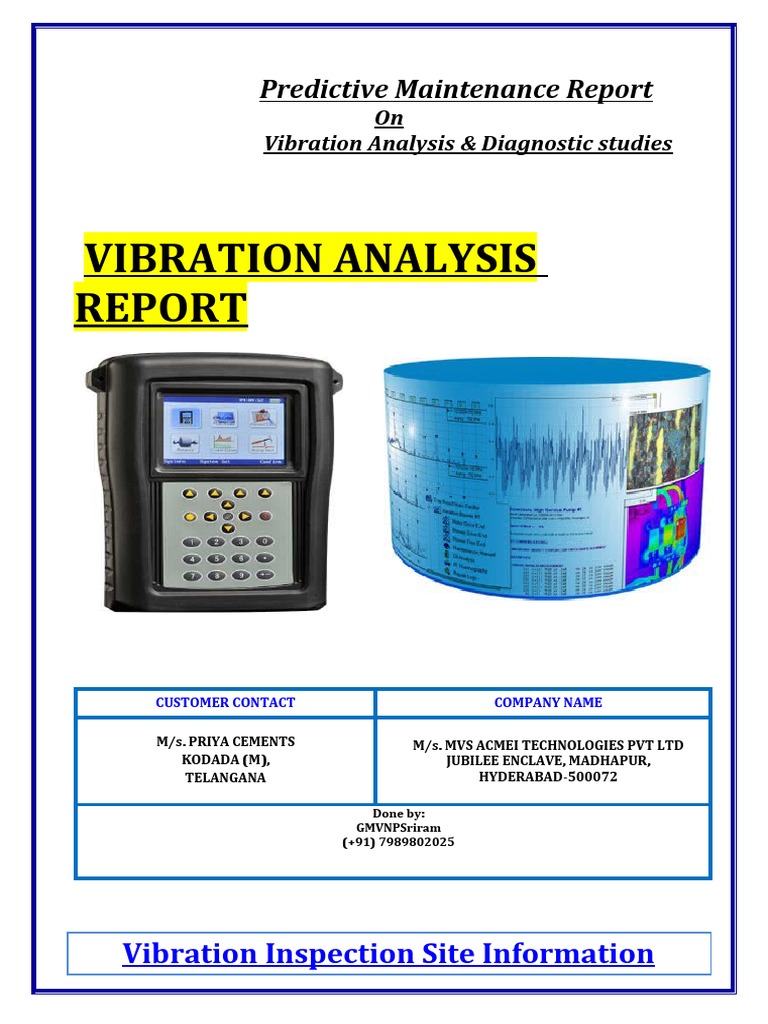 Priya Cements - Vibration Analysis Report | PDF | Bearing (Mechanical ...