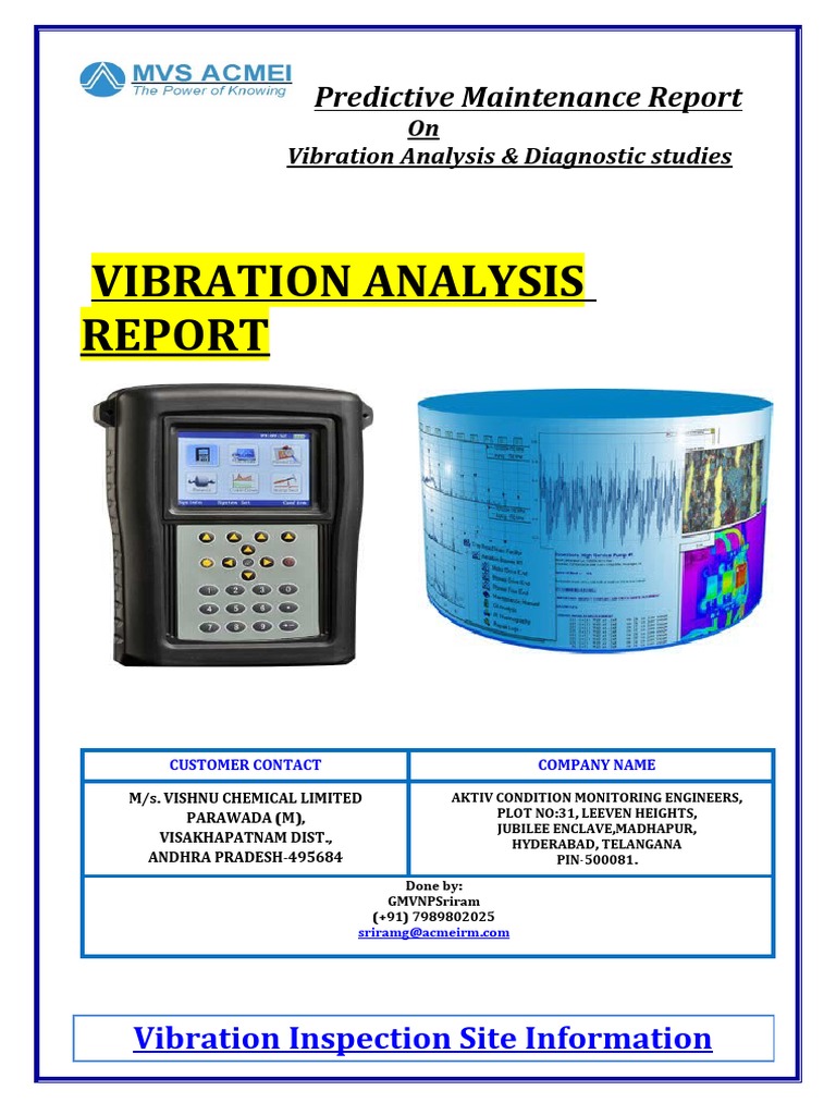 Vishnu Chemicals Limited FD Fan Vibration Analysis Report | PDF | Engines | Engineering