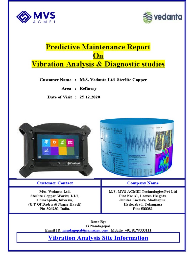 Vibration Analysis Report for Vedanta Ltd | PDF | Bearing (Mechanical ...