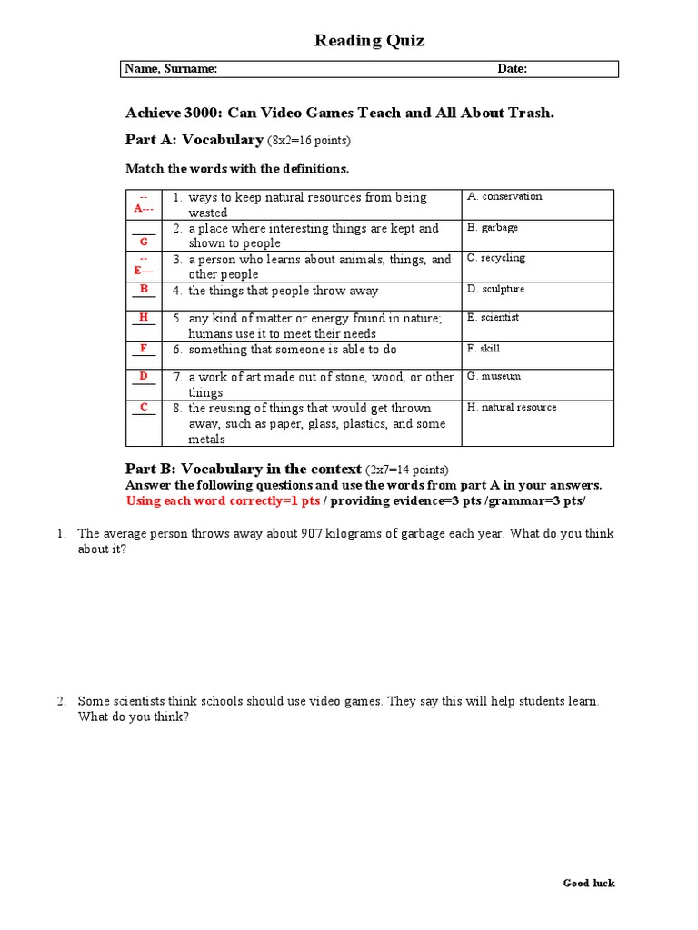 Reading Quiz 1 | PDF | Social Science | Language Arts & Discipline