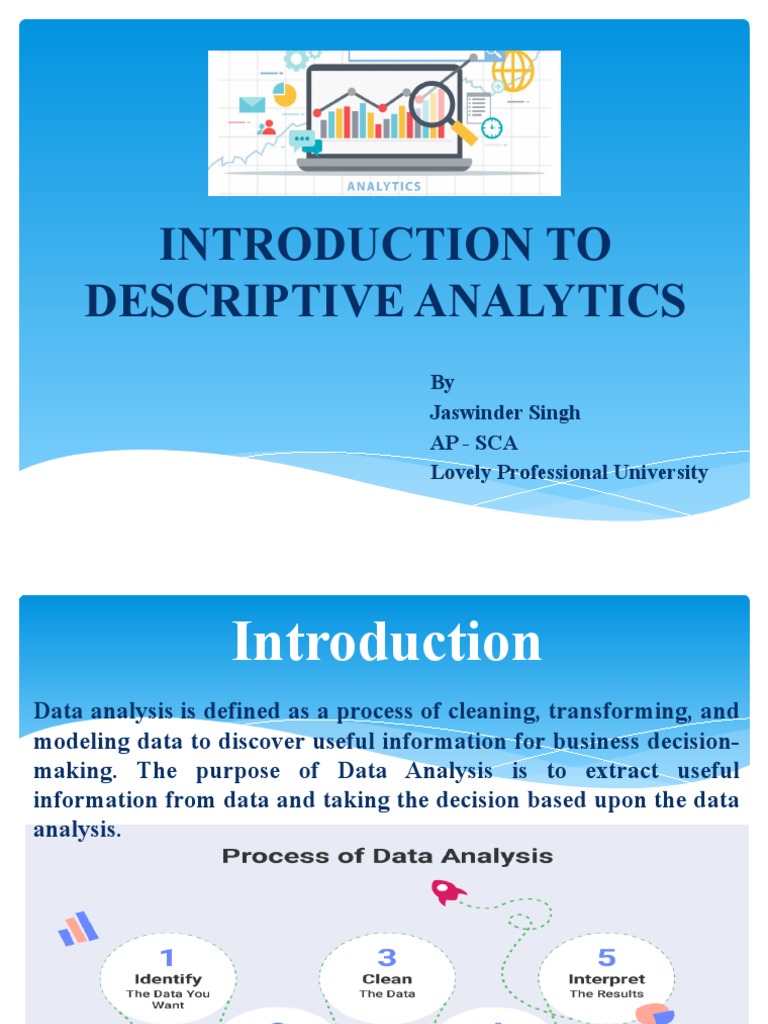 Introduction To Descriptive Analytics | PDF | Data Analysis | Statistics