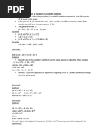 Scientific Notation Calculations Cheat Sheet | PDF