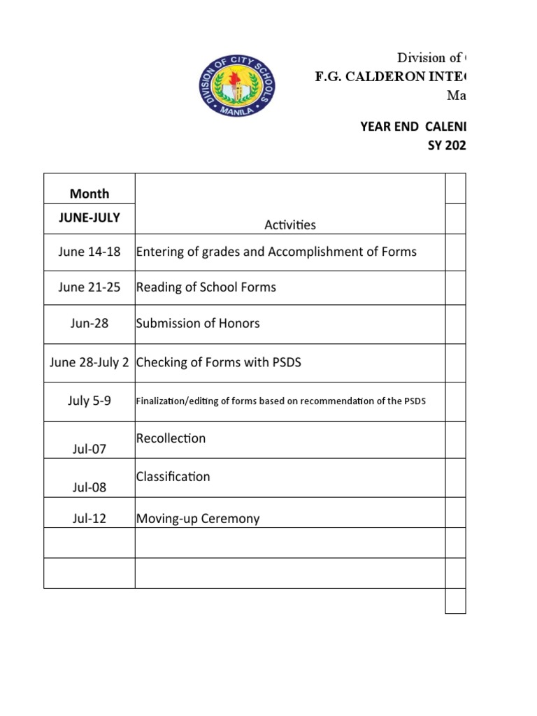 Year End of Activities 2021 2022 | PDF