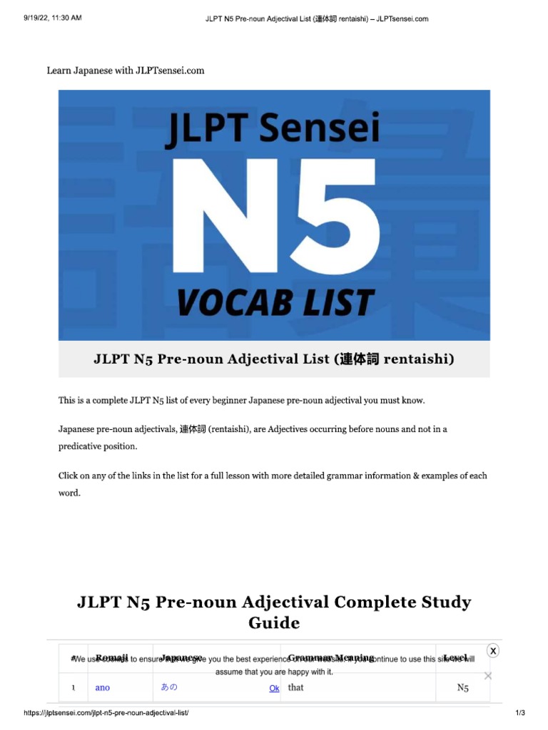 Pre-Noun Adjectival | PDF