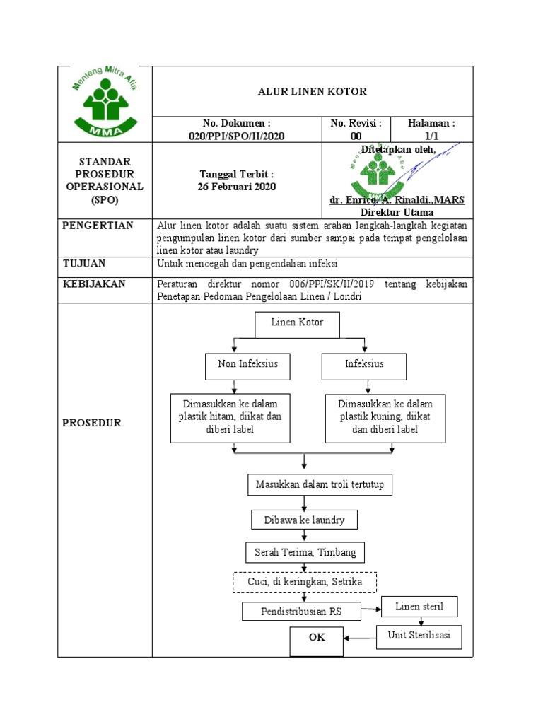Alur Linen Kotor Rumah Sakit | PDF