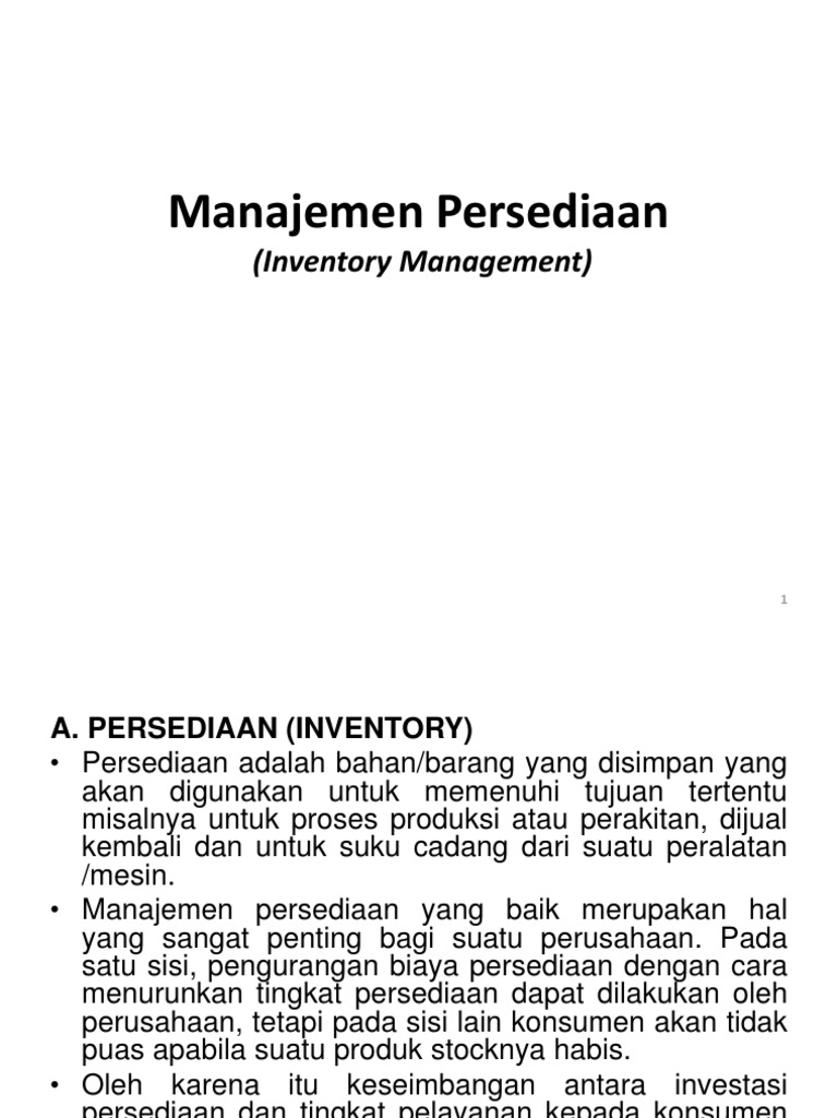 Manajemen Persediaan | PDF | Pengelolaan Keuangan & Uang