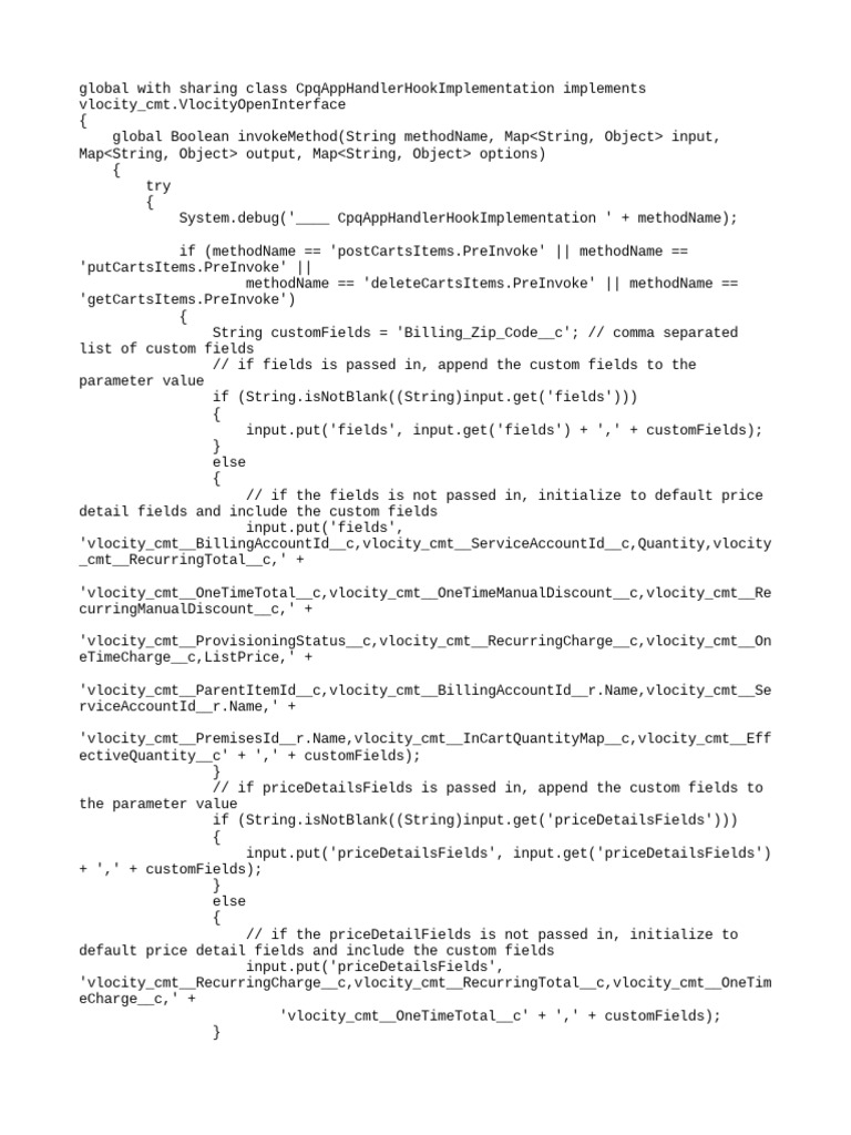 CPQ App Handler Hook Implementation | PDF | Parameter (Computer ... CPQ App Handler Hook Implementation | PDF | Parameter (Computer ...