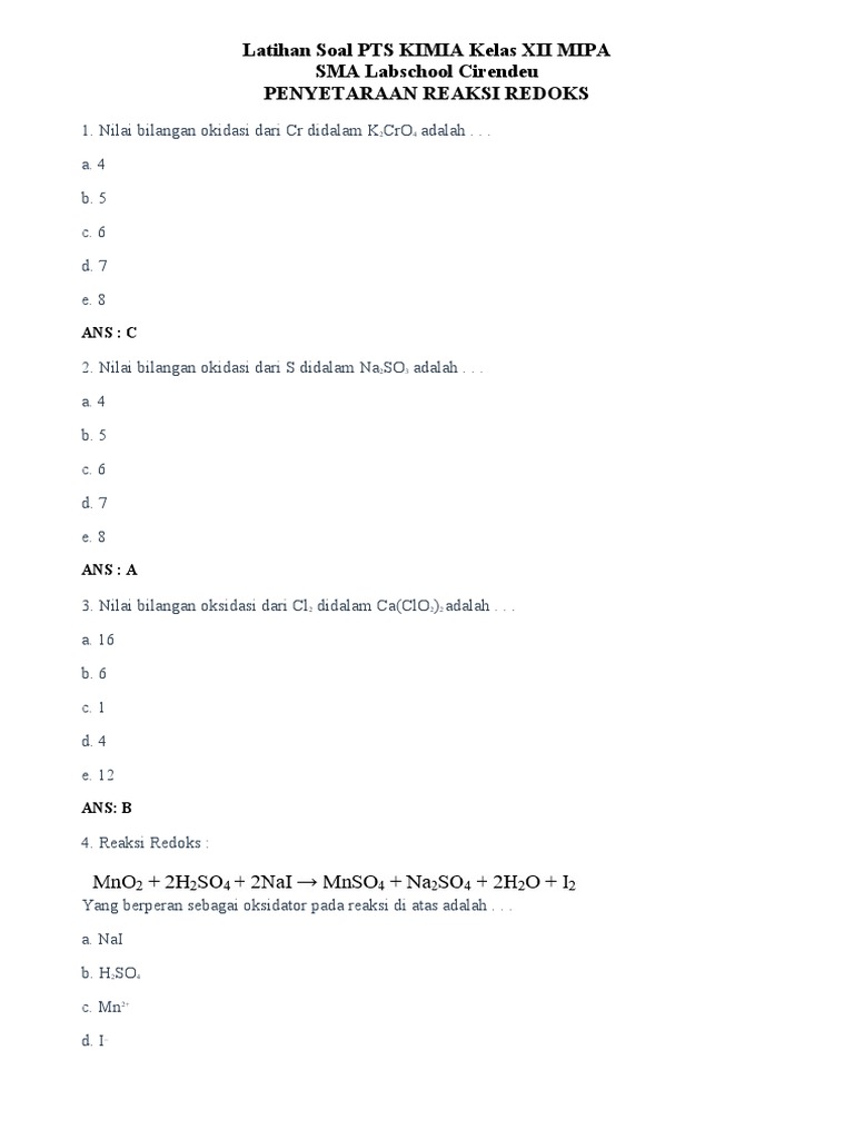 Penyetaraan Reaksi Redoks | PDF | Metode & Bahan Ajar | Sains & Matematika