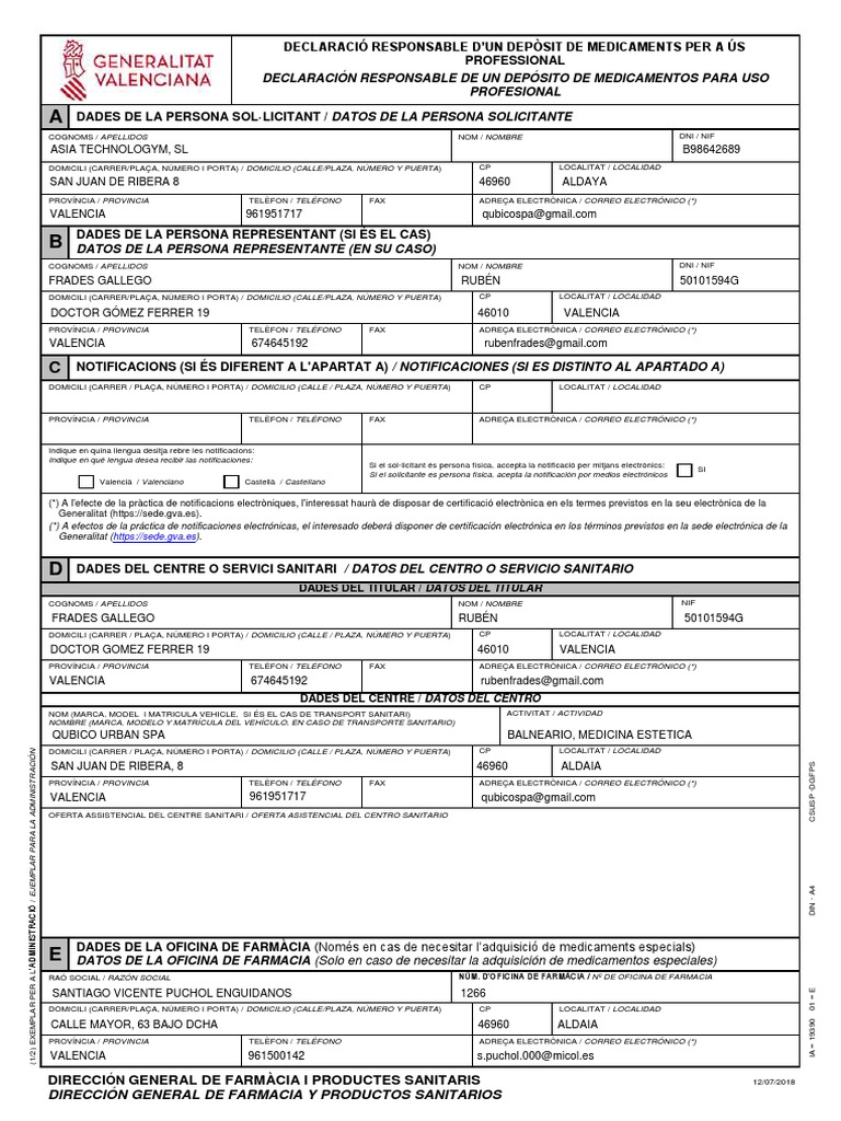 DECLARACION RESPONSABLE SANIDAD firmado | PDF