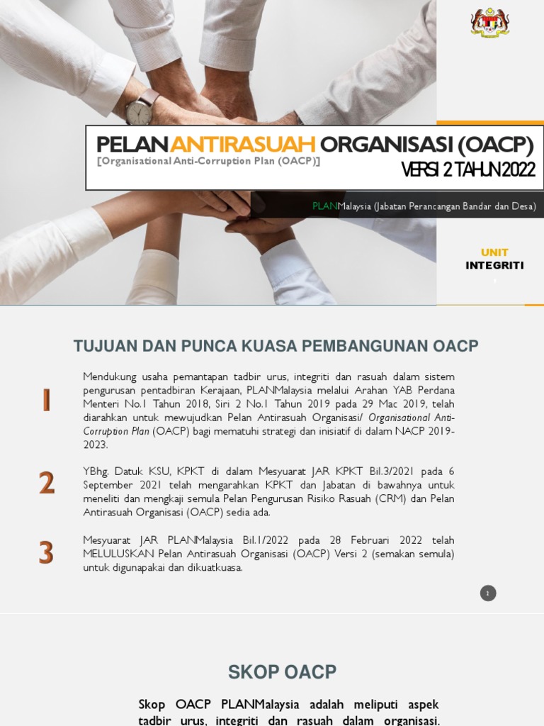 5 Pelan Antirasuah Organisasi (OACP) PLANMalaysia Versi 2 Tahun 2022 | PDF