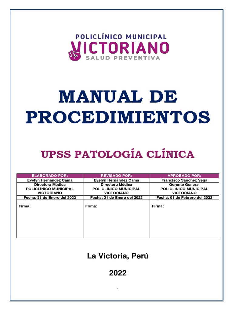 Manual de Procedimientos - Upss Patología Clínica | PDF | Leucocito ...