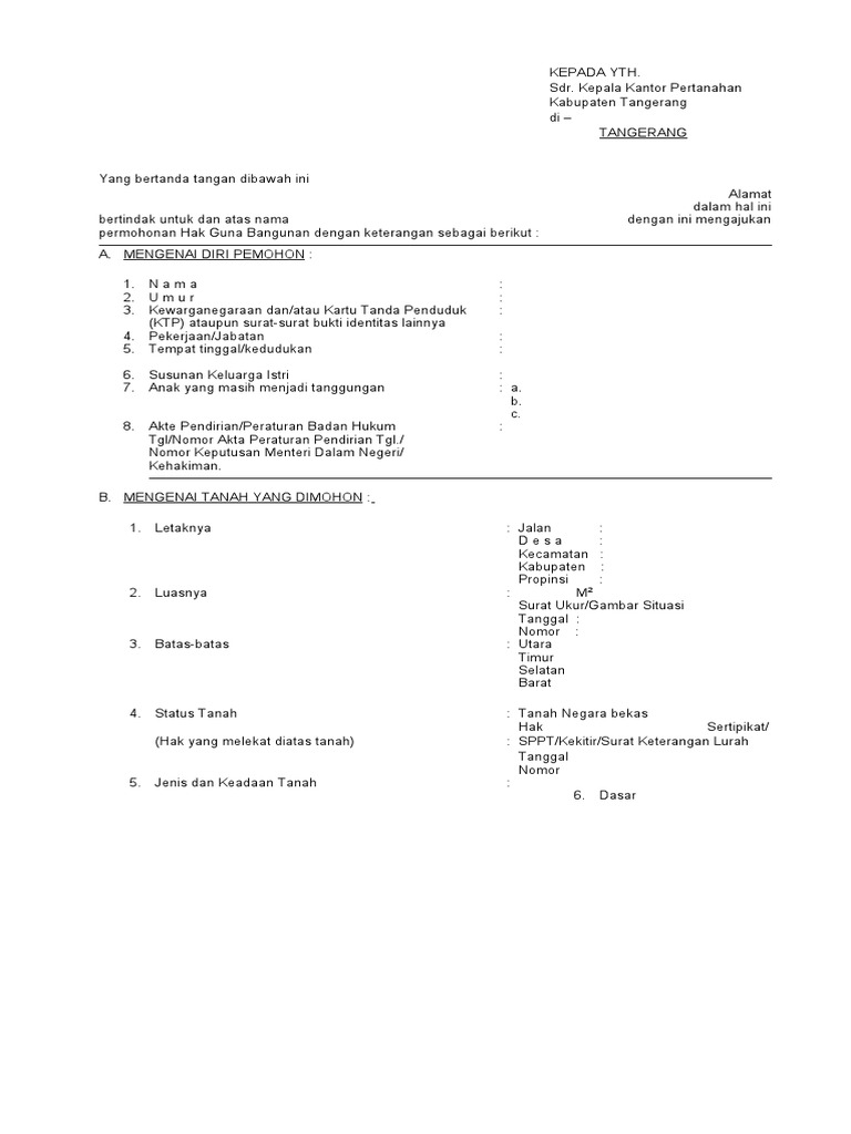 Formulir Permohonan SK | PDF
