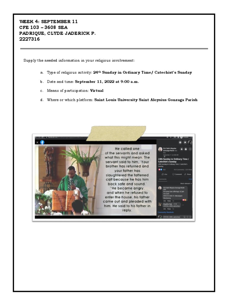 Week 4 September 11 Reflection | PDF