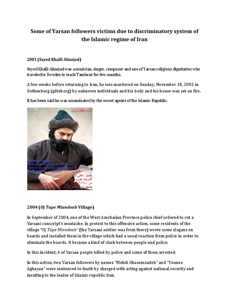 Yarsan Victims (Withpothot) | PDF | Iran | Human Rights