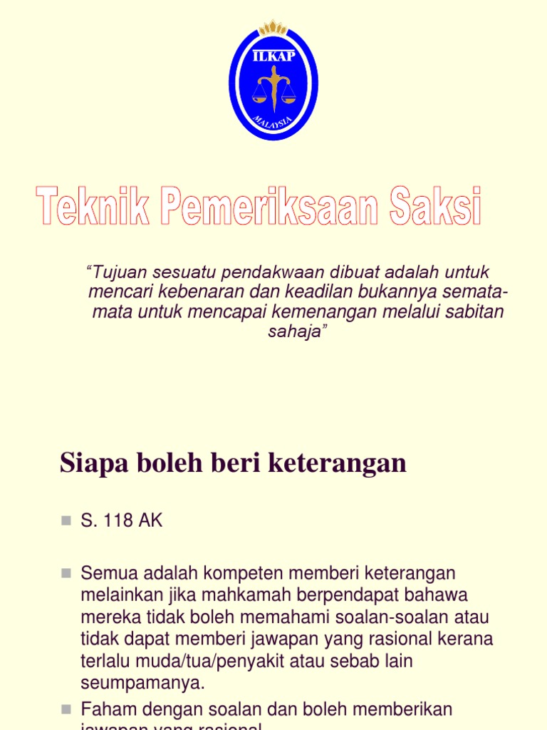 Teknik Pemeriksaan Saksi | PDF