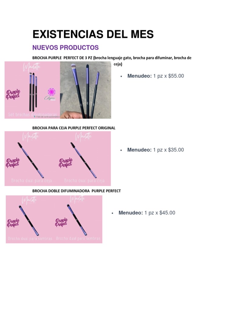 Productos Purple Perfect y Más | PDF | Productos cosméticos | Belleza