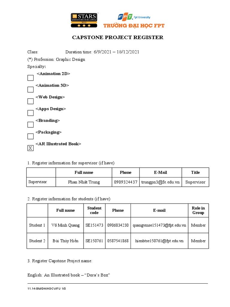 BGD - Capstone Project Register Form | PDF