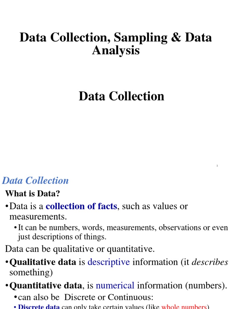 Data Collection | PDF | Sampling (Statistics) | Sample Size Determination