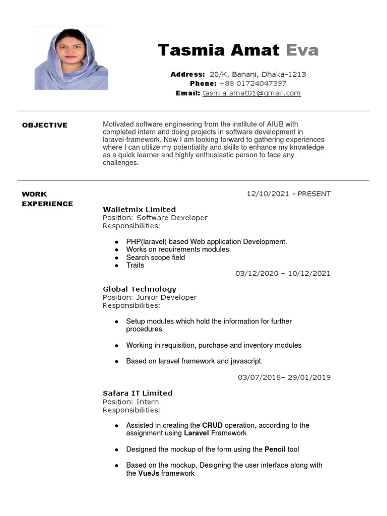 Tasmia Amat Eva | PDF | Software Development | Software Framework