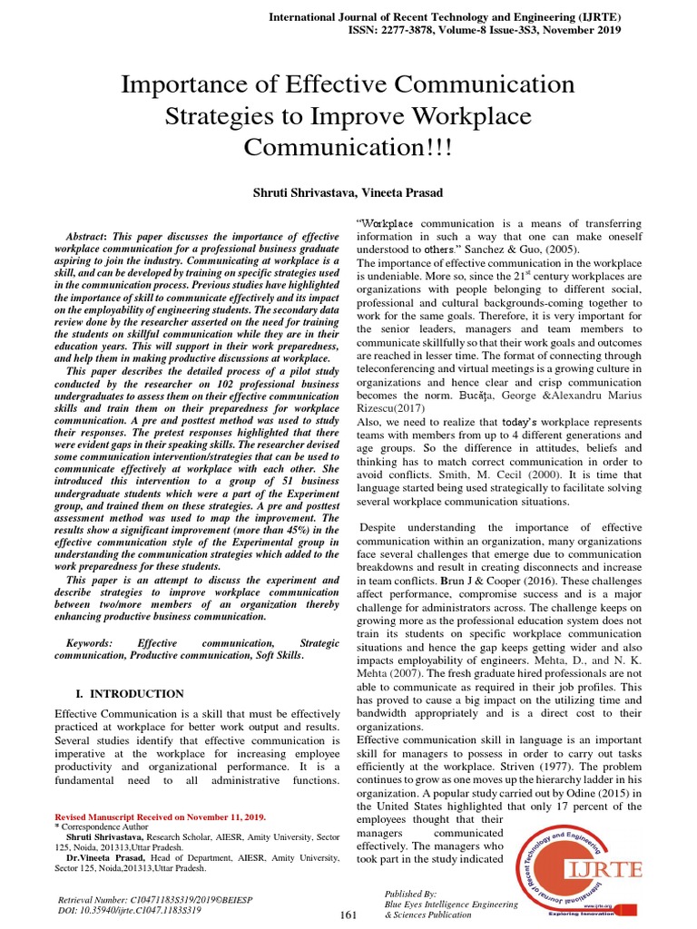 Importance of Effective Communication | PDF | Survey Methodology ...