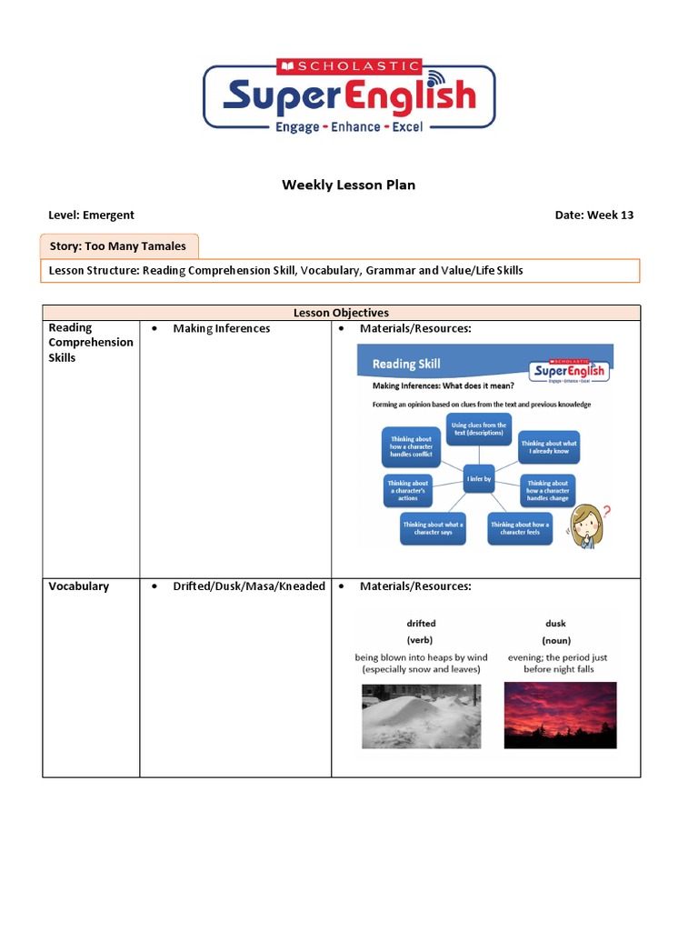 Weekly Lesson Plan - Emergent - Week 13 | PDF