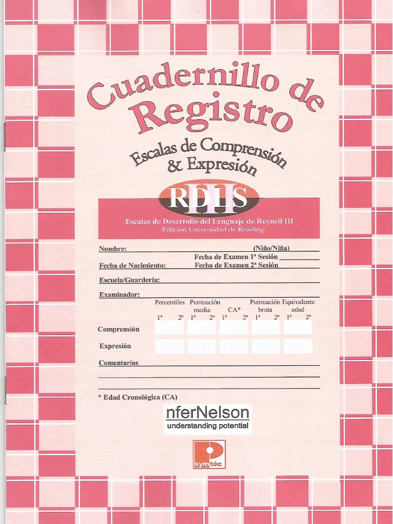 Cuadernillo de Registro Reynell III | PDF