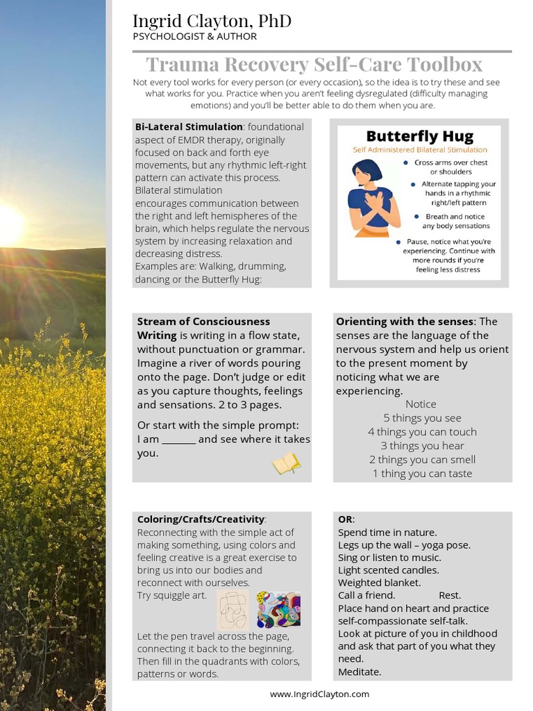 Trauma Recovery Self-Care Toolbox: Techniques for Regulating Emotions ...
