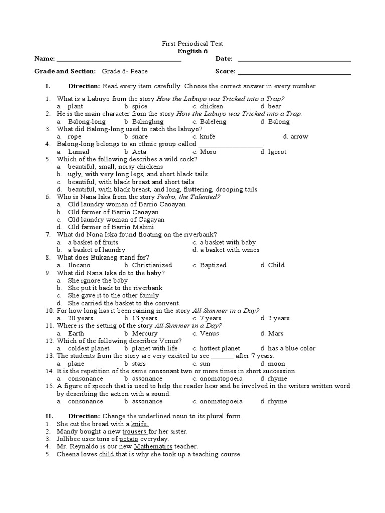 G6 ENGLISH (1st Quarter) | PDF | Linguistic Morphology | Linguistics
