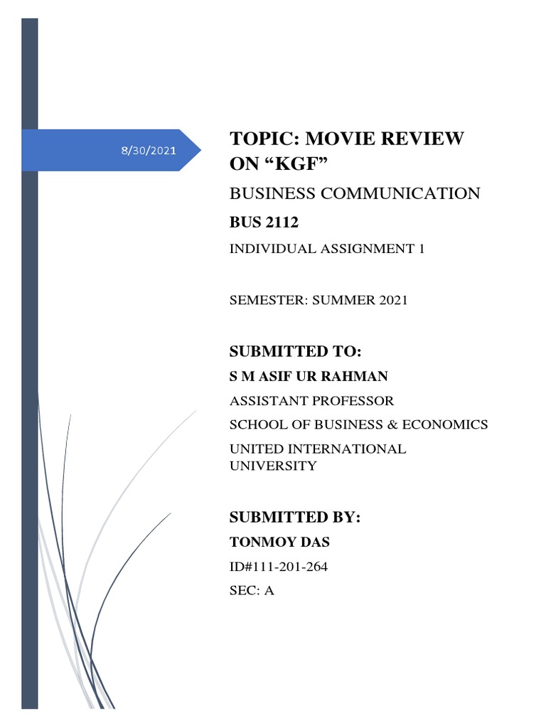 Bus Com Assign 1, Tonmoy Das | PDF Bus Com Assign 1, Tonmoy Das | PDF