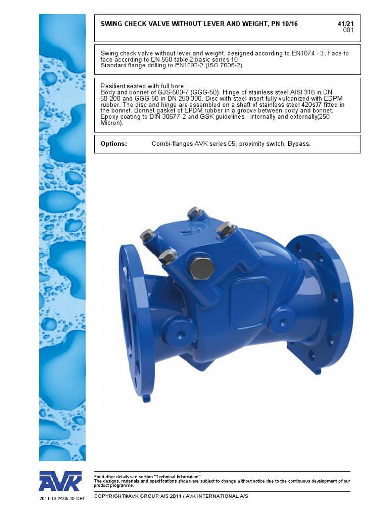 41 - 21-001 - AVK026 - Eng - v1-0 (1) - Check Valve Swing Type | PDF ...
