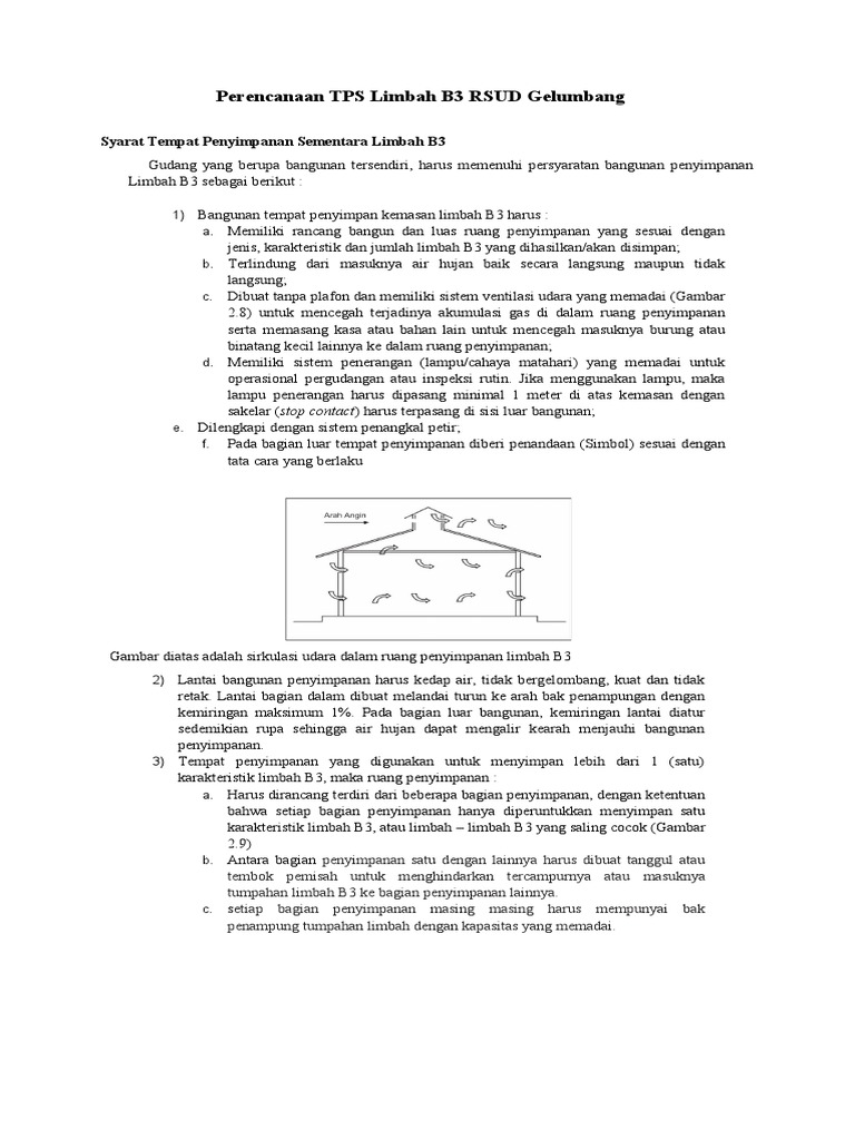 Desain TPS Limbah B3 untuk Puskesmas | PDF