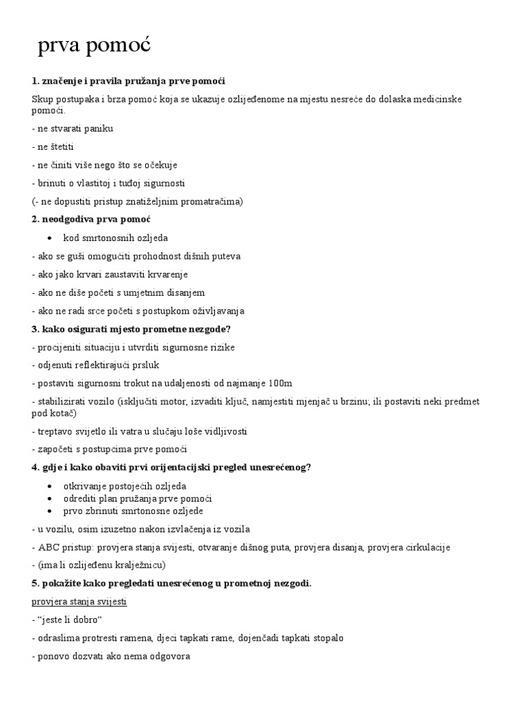 Prva Pomoc 1 | PDF