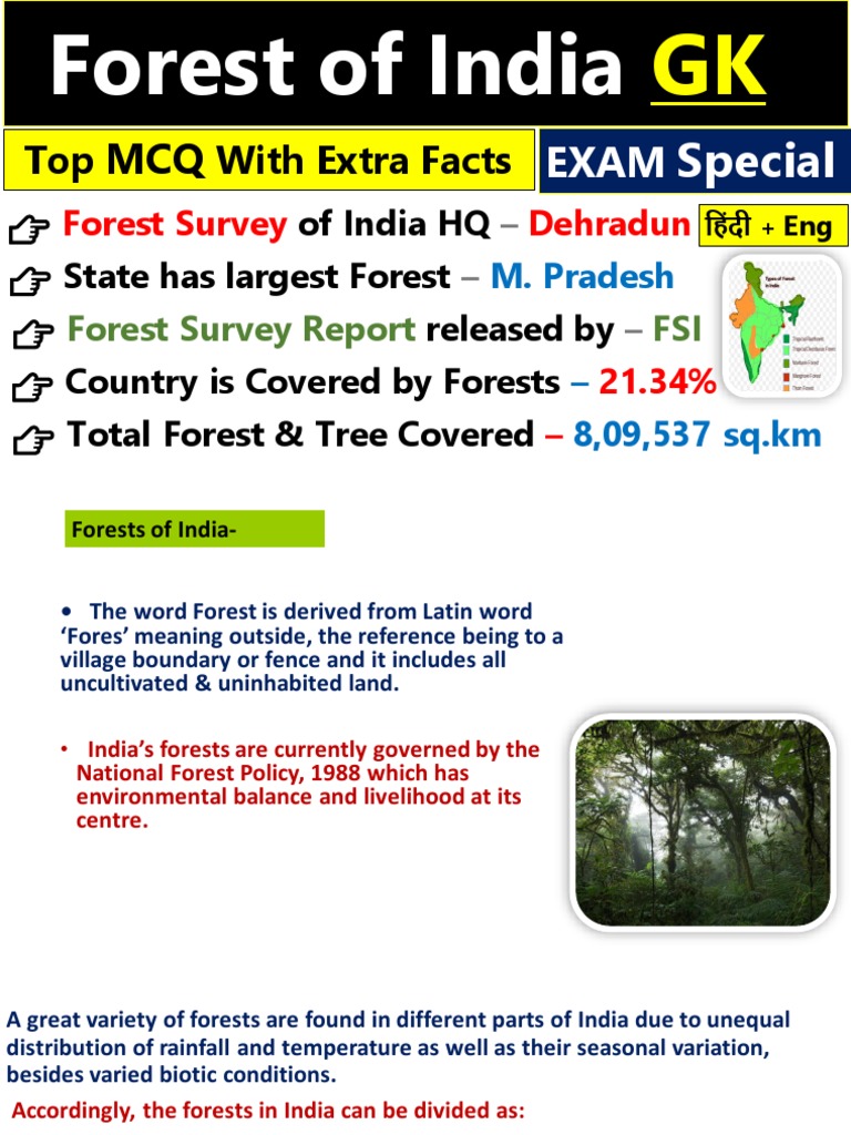 Forest of India GK | PDF | Forests | Natural Resource Management