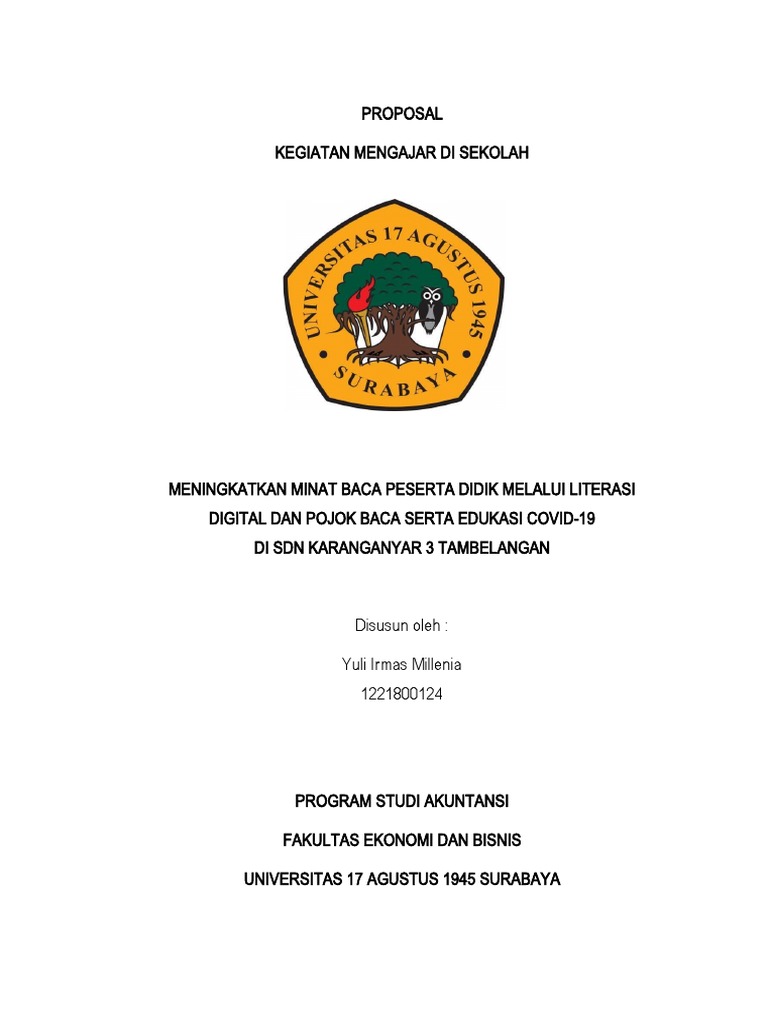 KKN - R19 - 1221800124 - Yuli Irmas Millenia - Proposal | PDF