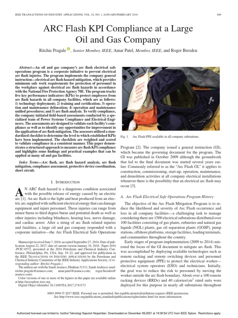 ARC Flash KPI Compliance at A Large Oil and Gas Company | PDF ...