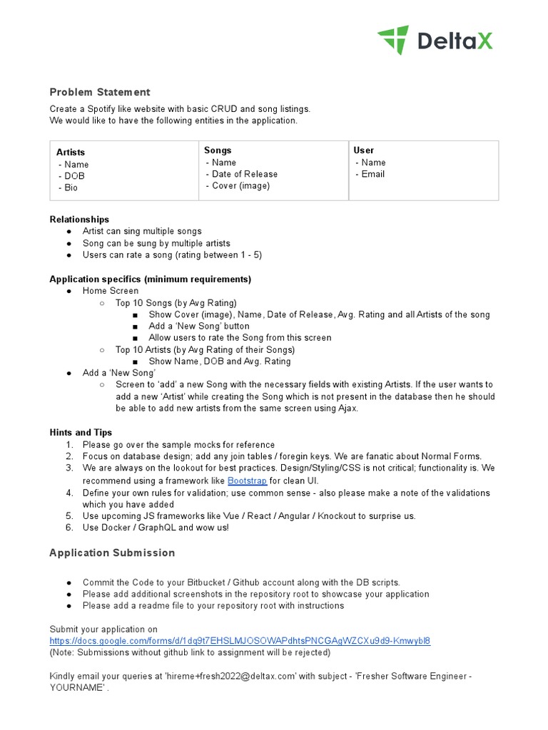 DeltaX - Fresher Sample App - Spotify | PDF | Amazon Web Services | Software Engineering
