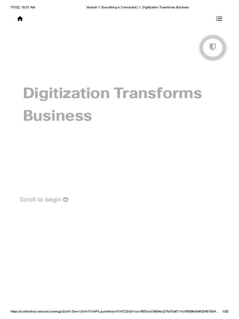 Module 1 - Everything Is Connected - 1. Digitization Transforms Business | Download Free PDF ...