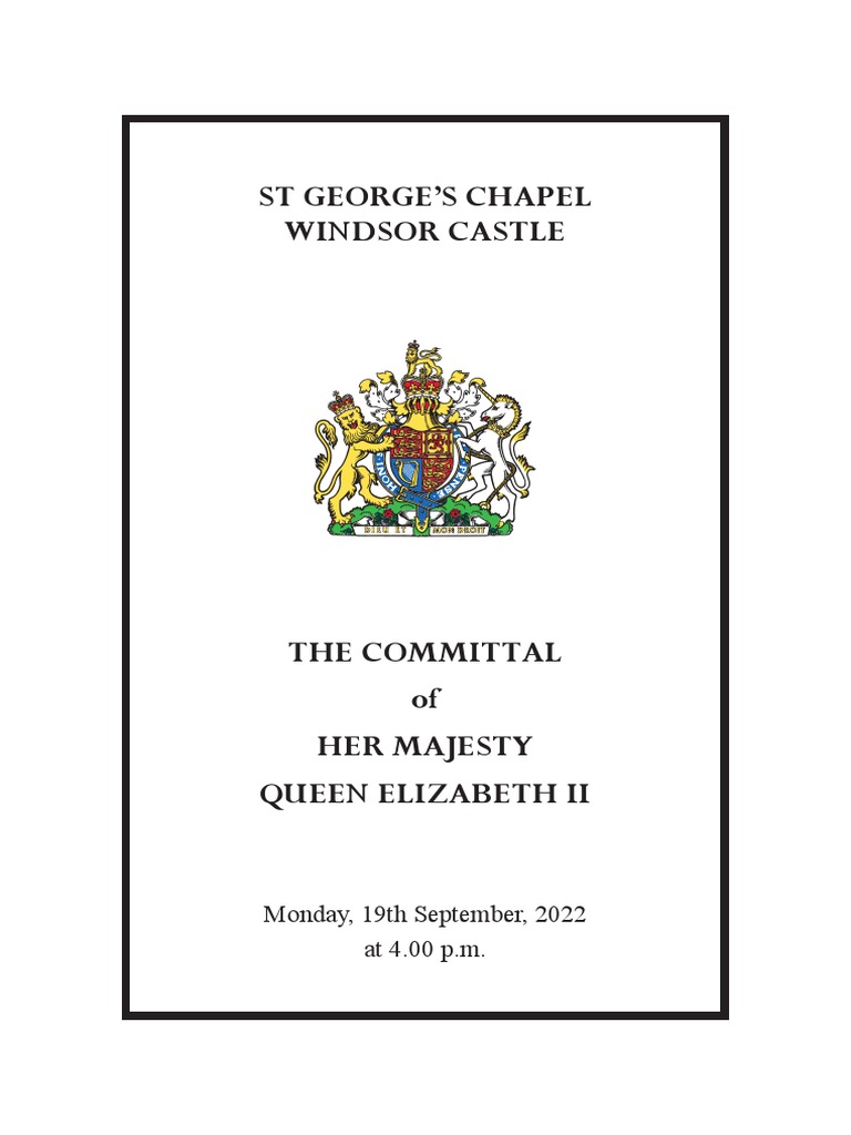 Queen Elizabeth II Committal Service | PDF | History