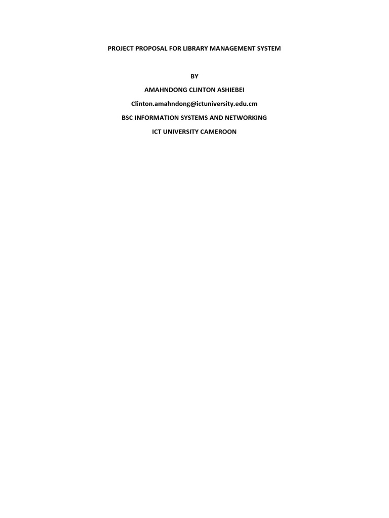 Project Proposal For Library Management System | PDF | Libraries ...