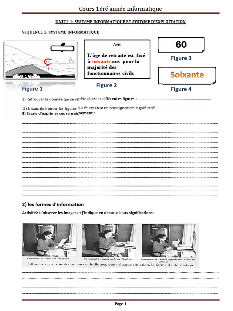 Activitée 1ere Année | PDF