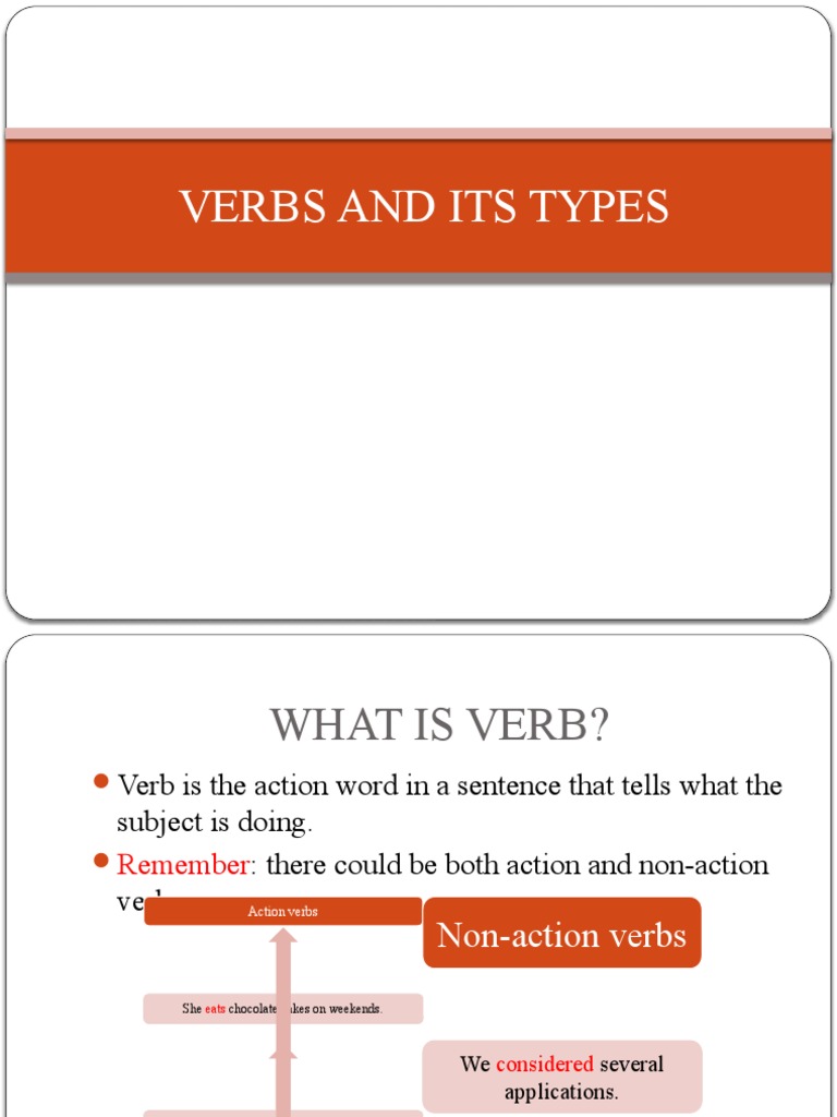Verbs and Its Types | PDF | Verb | Subject (Grammar)